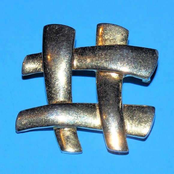 Jewelry | Vintage Hashtag Brooch Pin Number Symbol Pound Sign Gold Tone ...